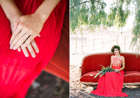Rustic red wedding inspiration | Red florals | 100 Layer Cake