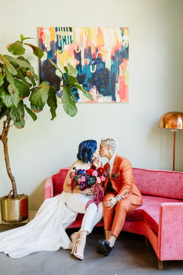 Jewel Toned Fig House Wedding | Disco Same Sex Wedding