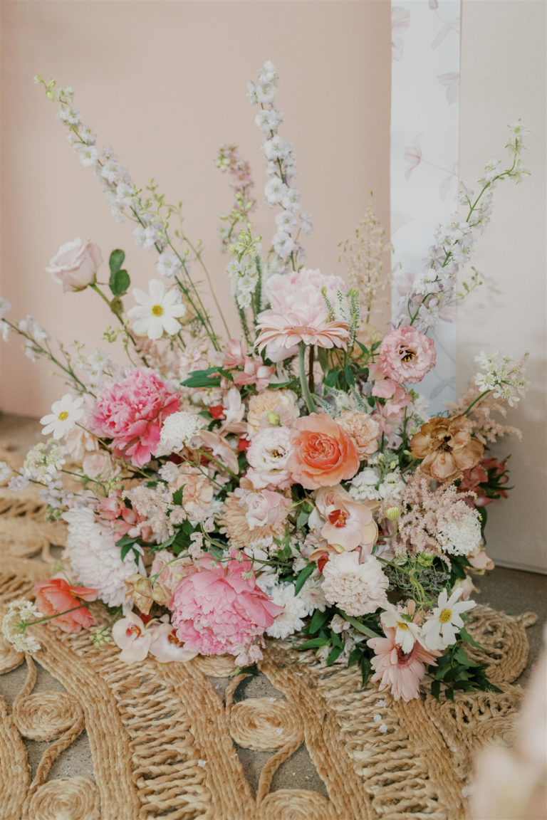 Giant Paper Flowers at Flower Market First Birthday