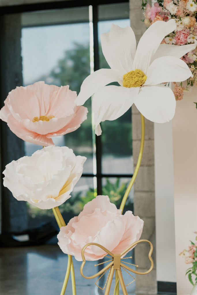 Giant Paper Flowers at Flower Market First Birthday