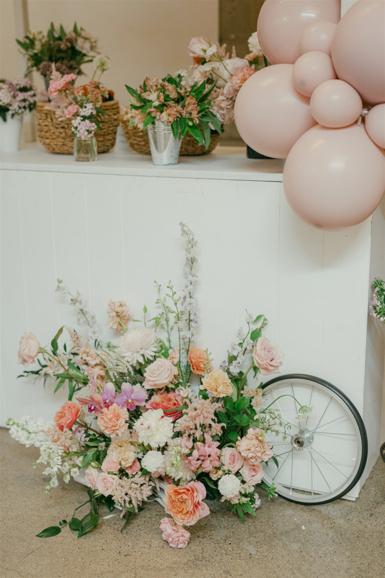 Giant Paper Flowers at Flower Market First Birthday